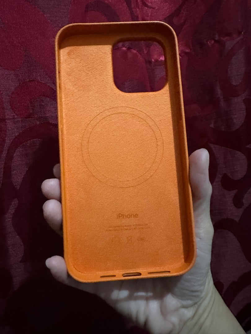 Apple leather magsafe orange for 14 pro max, Mobile Phones & Gadgets ...