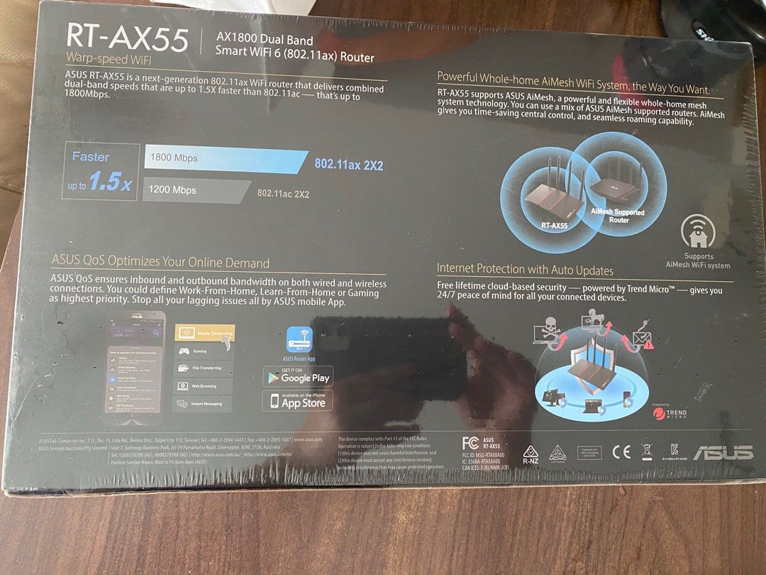 Asus AX 1800 dual brand RT-AX55 router, Computers & Tech, Office ...