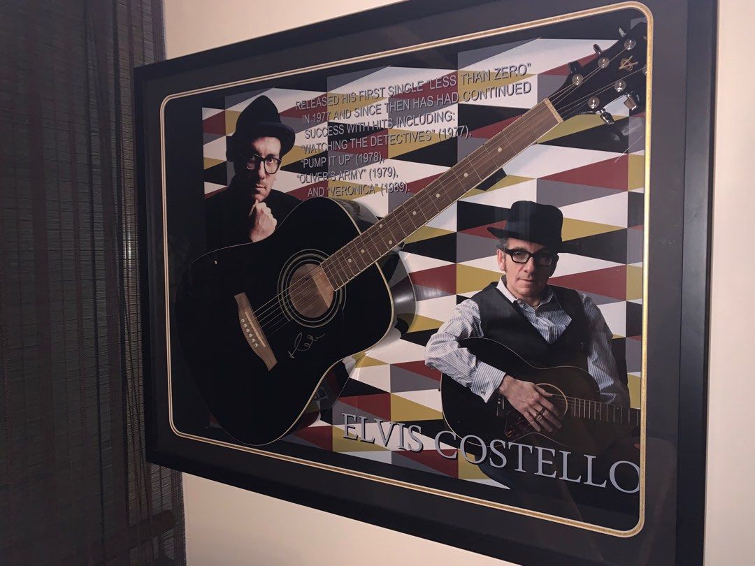 Authentic Elvis Costello signed guitar, Hobbies & Toys, Music & Media ...