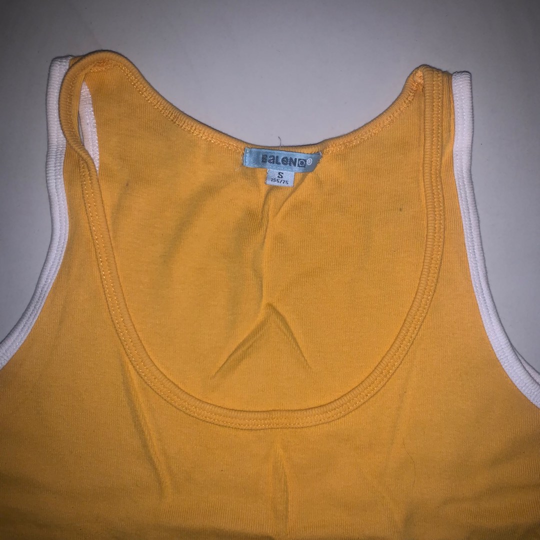Baleno Sando in Yellow and White, Women's Fashion, Tops, Sleeveless on ...
