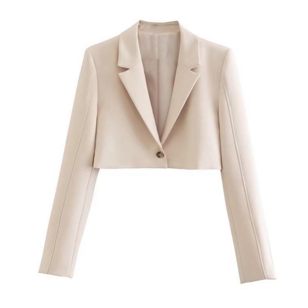 Beige crop jacket & skort, Women's Fashion, Dresses & Sets, Sets or ...