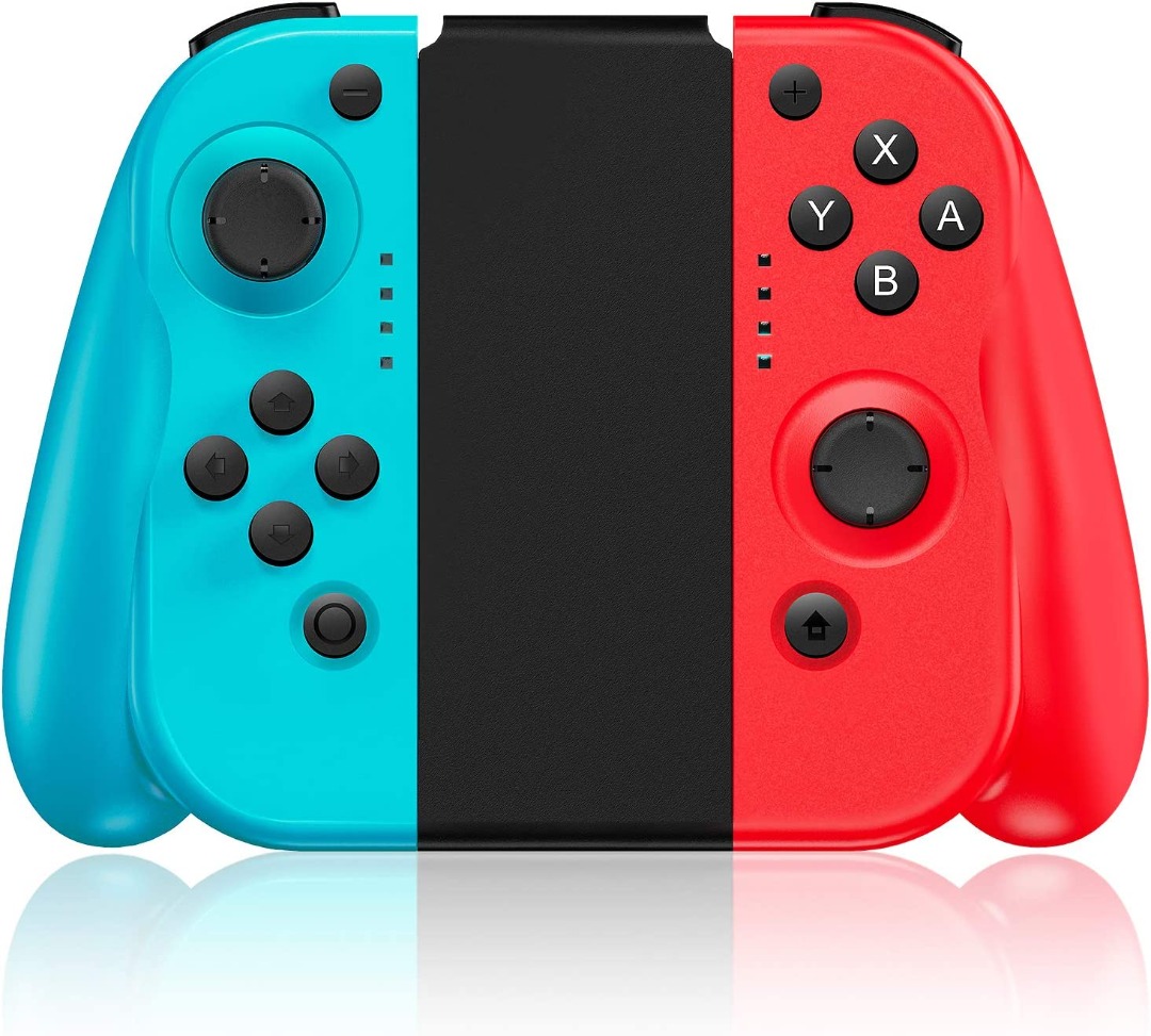 BestOff Wireless Controller for Switch, Neon Red Neon Blue Controllers Compatible for Nintendo ...