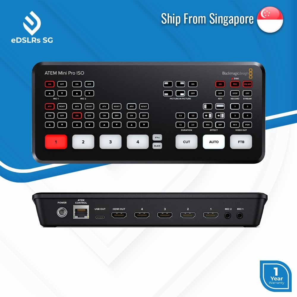 Blackmagic Design ATEM Mini Pro ISO HDMI Live Stream Switcher ...