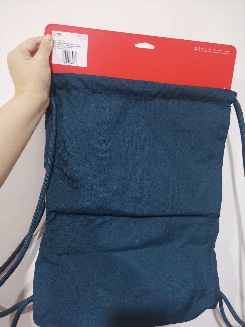 Brand new Authentic Nike Drawstring Bag pink logo big tick swoosh ...
