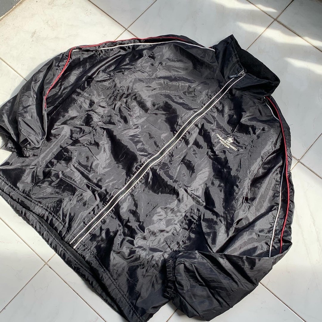 cambridge university polo club black vtg jacket, Fesyen Pria, Pakaian ...