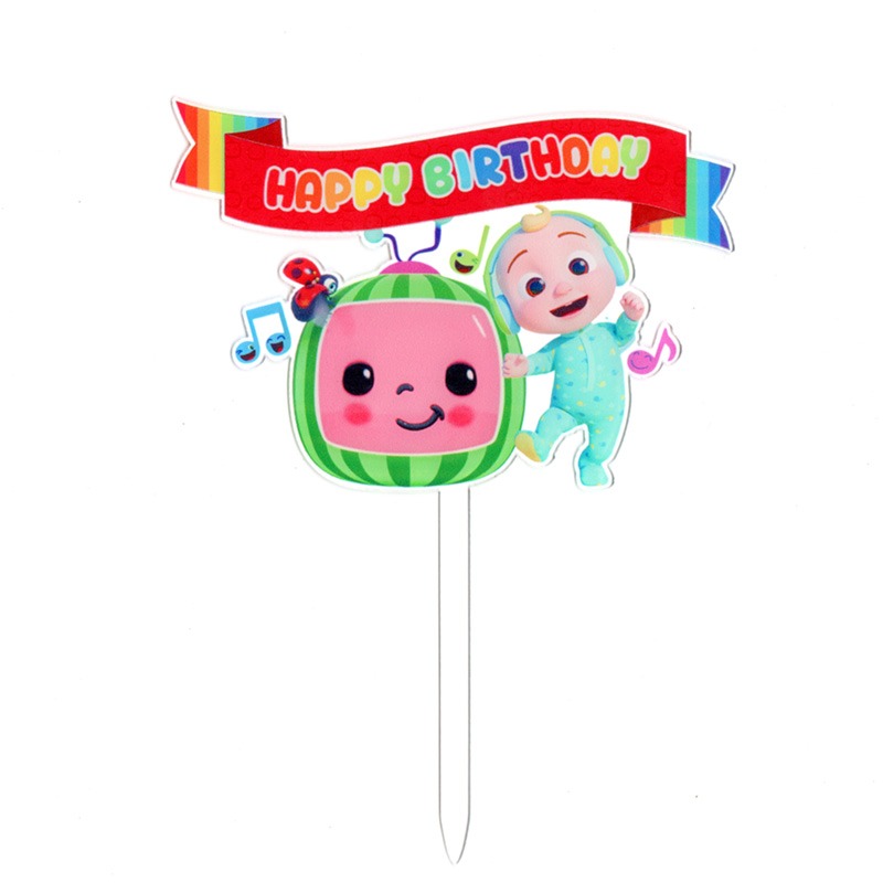 3 Types of Cocomelon / Coco Baby Melon Acrylic Happy Birthday cake ...