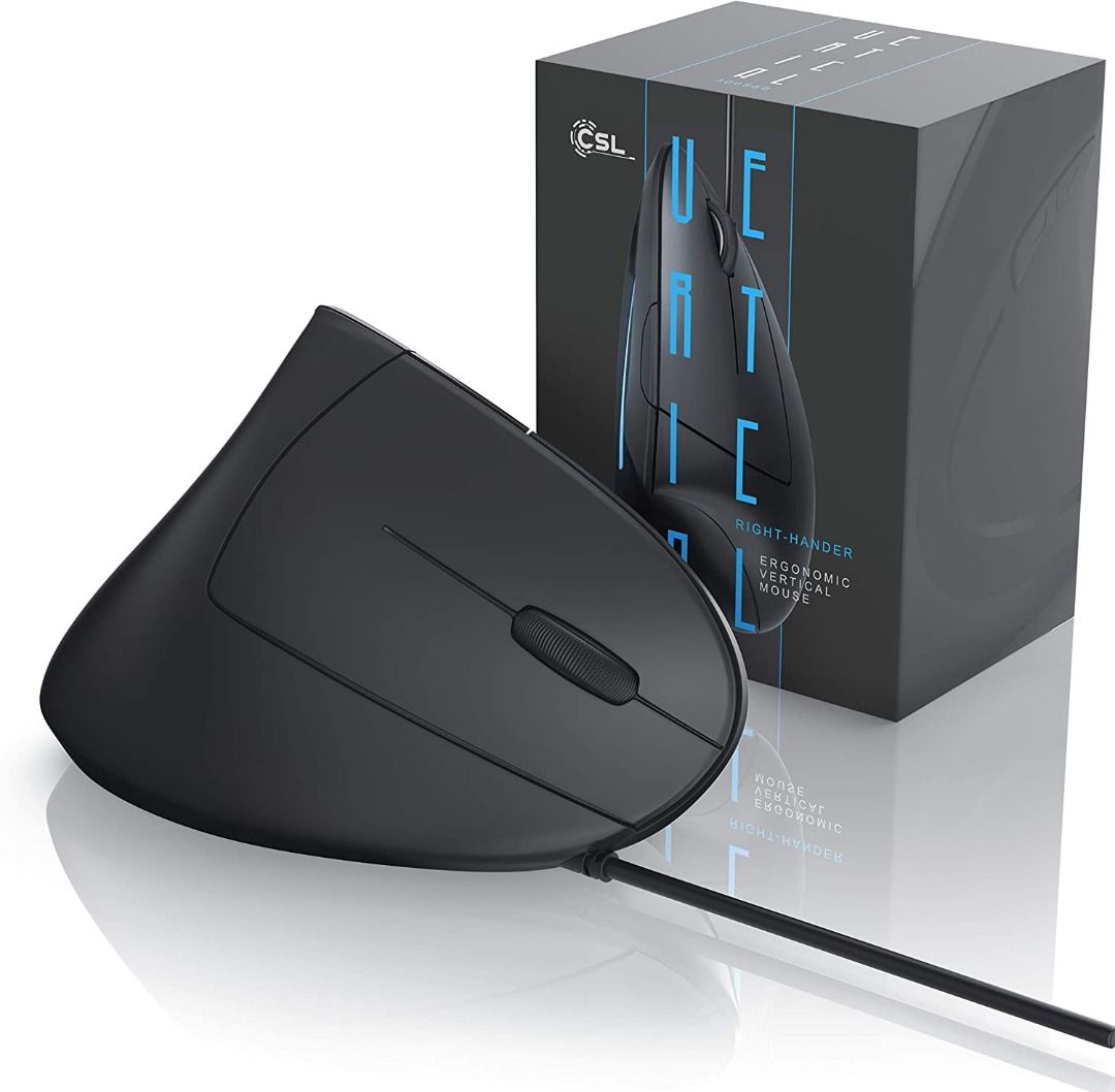 CSL - Vertical Ergonomic USB Mouse - Wired Optical Mouse TM137U - Mice ...