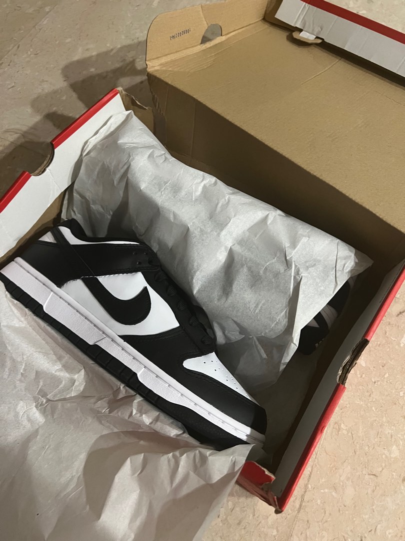 Damaged Box US 10 Nike Dunk Low Black White, Men's Fashion, Footwear ...