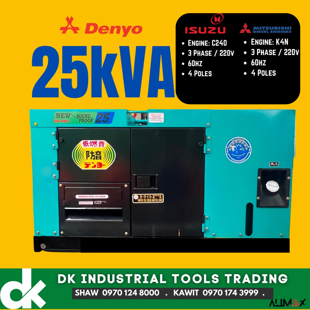 DENYO 25kva 15kva Japan SoundProof Slightly used Diesel Generator 3 ...