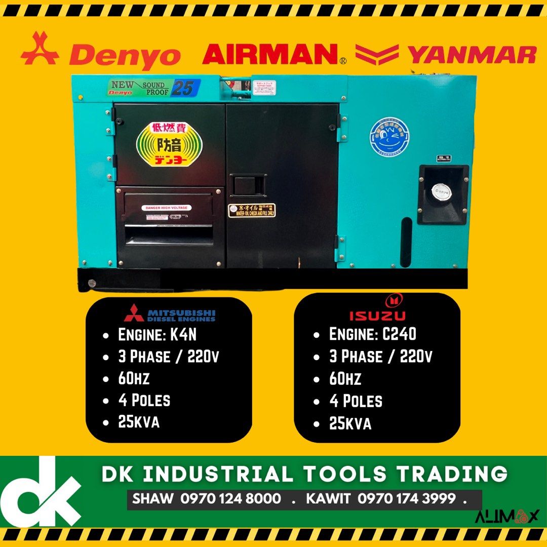 DENYO 25kva 15kva Japan SoundProof Slightly used Diesel Generator 3 ...
