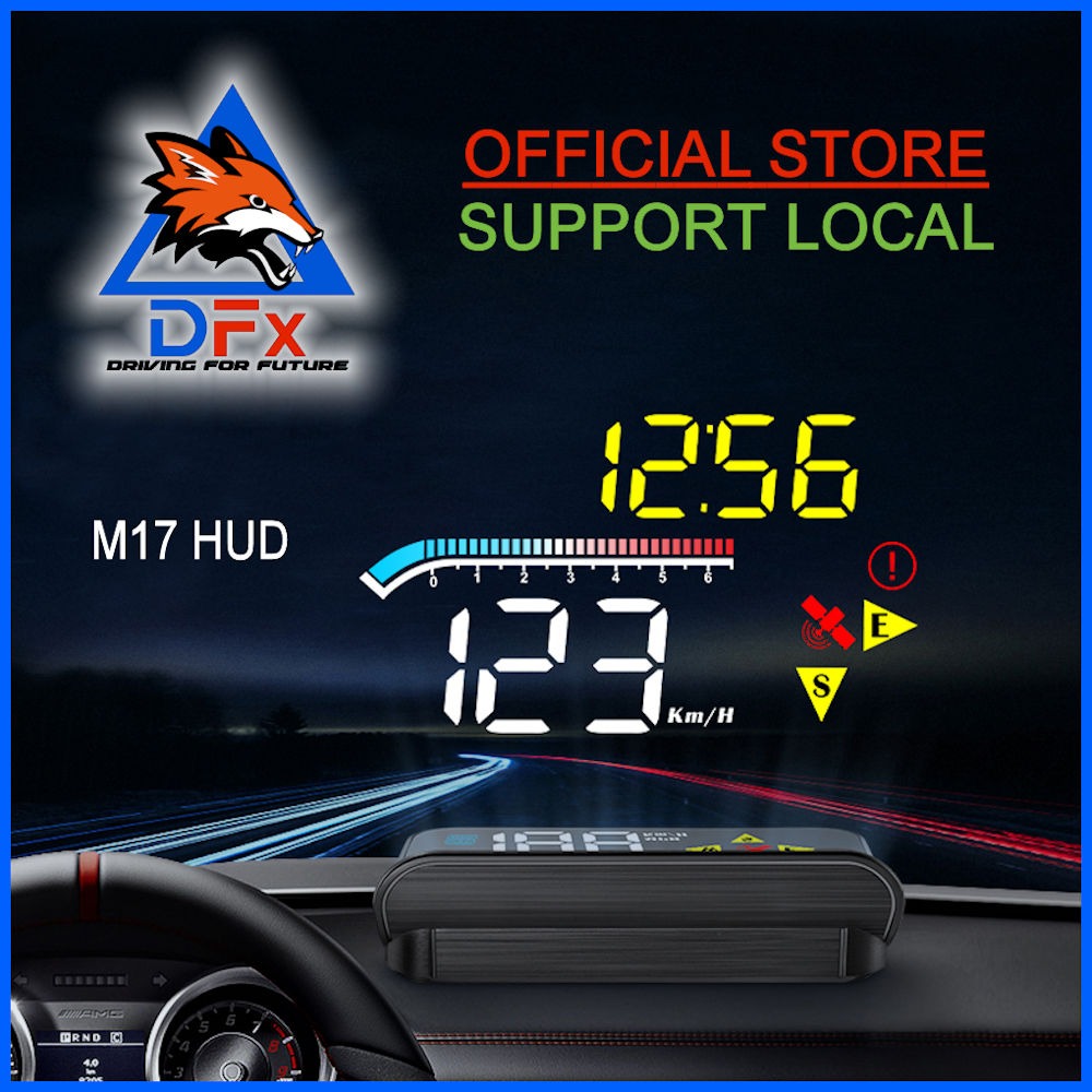 DFx M17 HUD Speedometer Dual System OBD2 And GPS (via USB), Car ...
