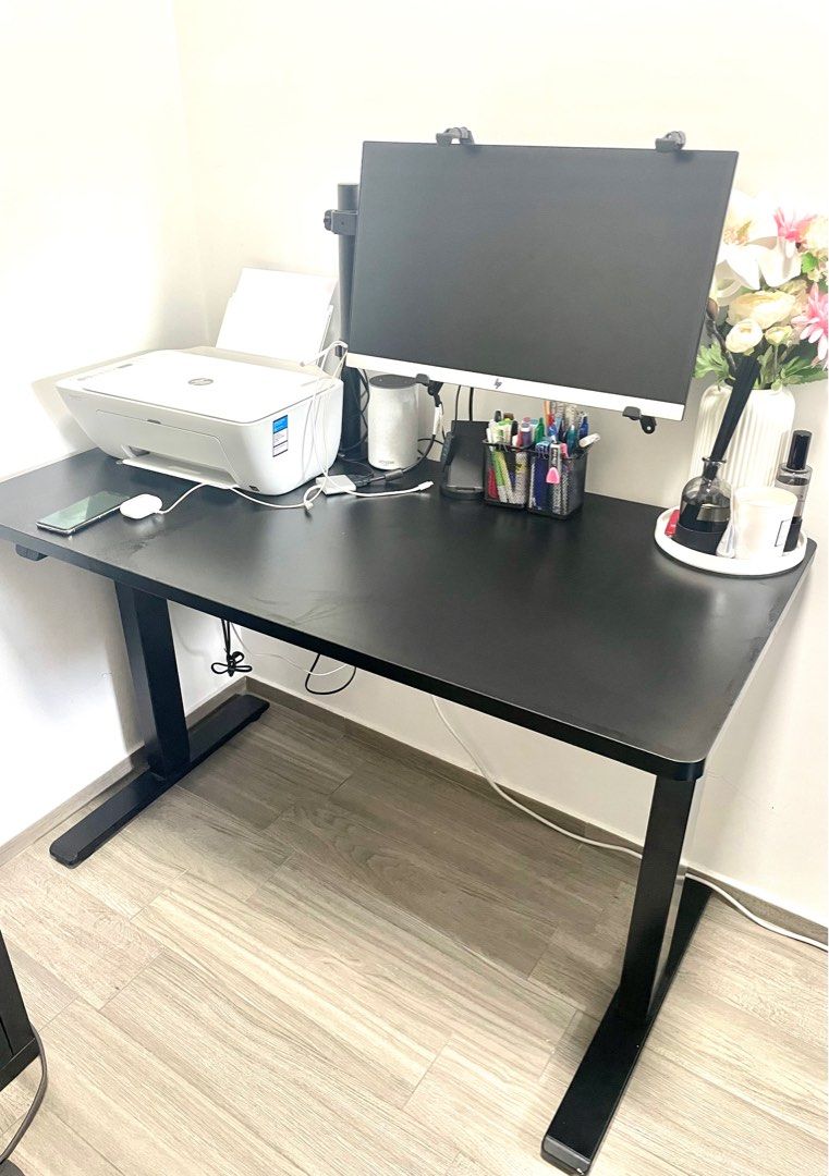 Ergonomic silent motorised standing study work desk table, Furniture ...