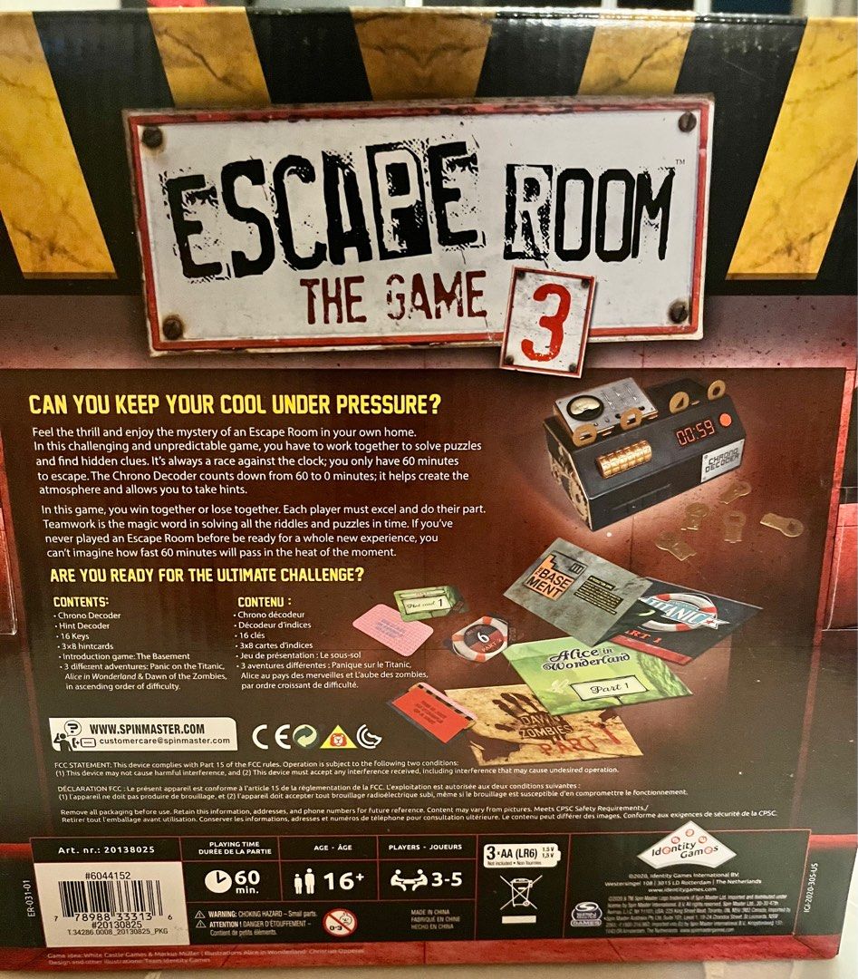 Escape Room The Game 3, Hobbies & Toys, Toys & Games on Carousell