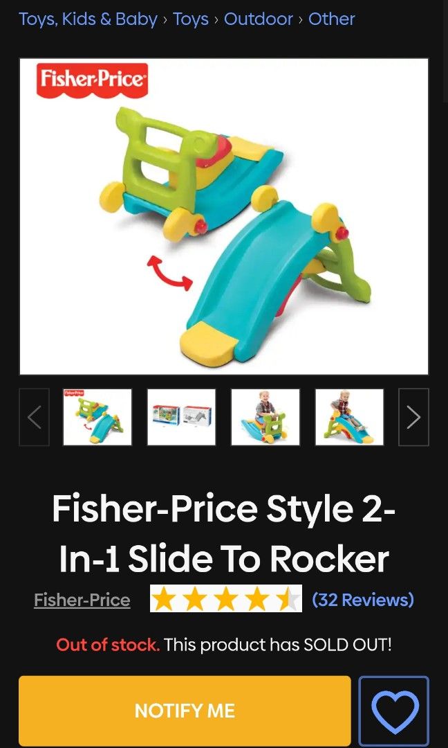 Fisher Price Slide and Rocker Combo, Babies & Kids, Baby Nursery & Kids ...