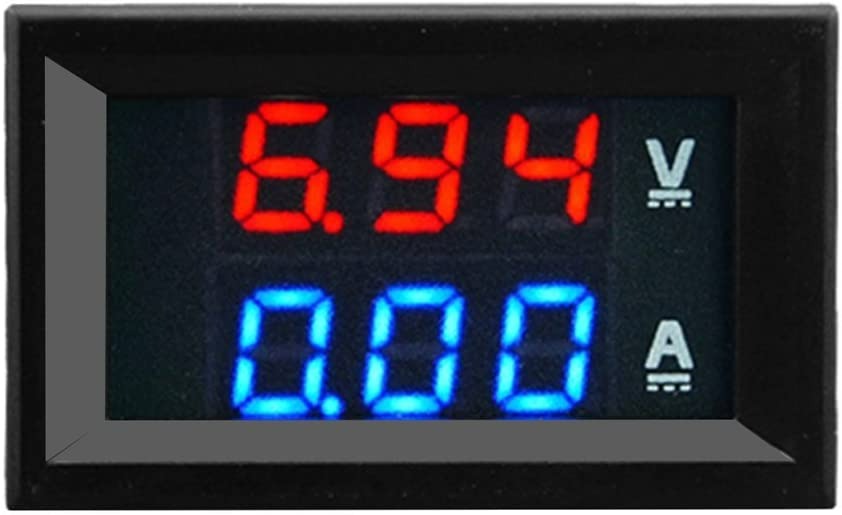 Formulaioue 100 V 10 A DC Digital Voltmeter Ammeter Blue + Red Dual ...