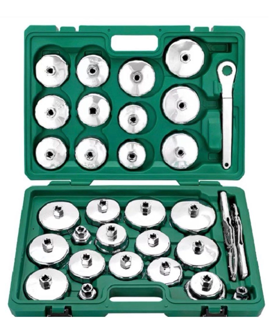 FULL SET OIL FILTERS TOOLS REMOVAL *25PCS Cup Type Oil Filter Cap ...
