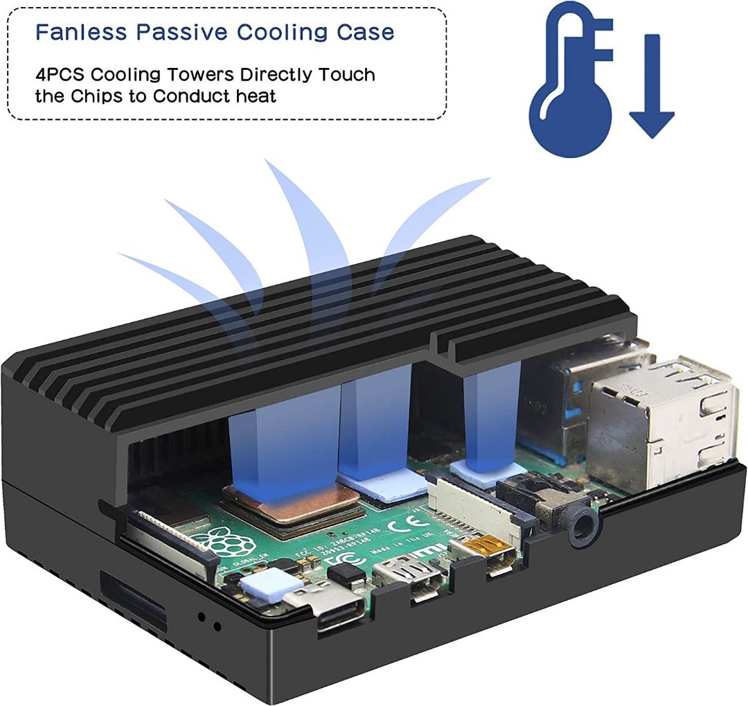 Geekworm Raspberry Pi 4 Aluminum Case, Raspberry Pi 4 Model B Heavy ... Geekworm Raspberry Pi 4 Aluminum Case, Raspberry Pi 4 Model B Heavy ...