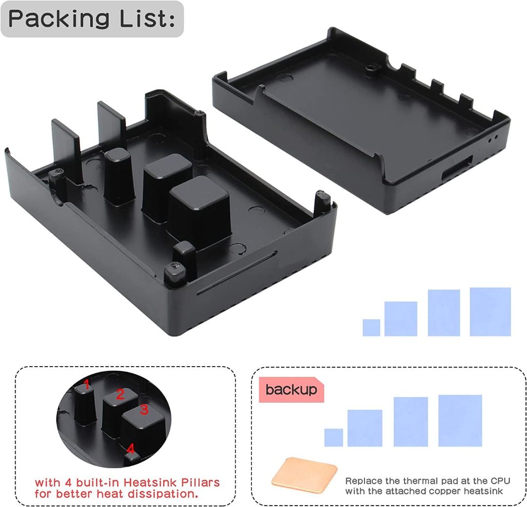 Geekworm Raspberry Pi 4 Aluminum Case, Raspberry Pi 4 Model B Heavy ... Geekworm Raspberry Pi 4 Aluminum Case, Raspberry Pi 4 Model B Heavy ...