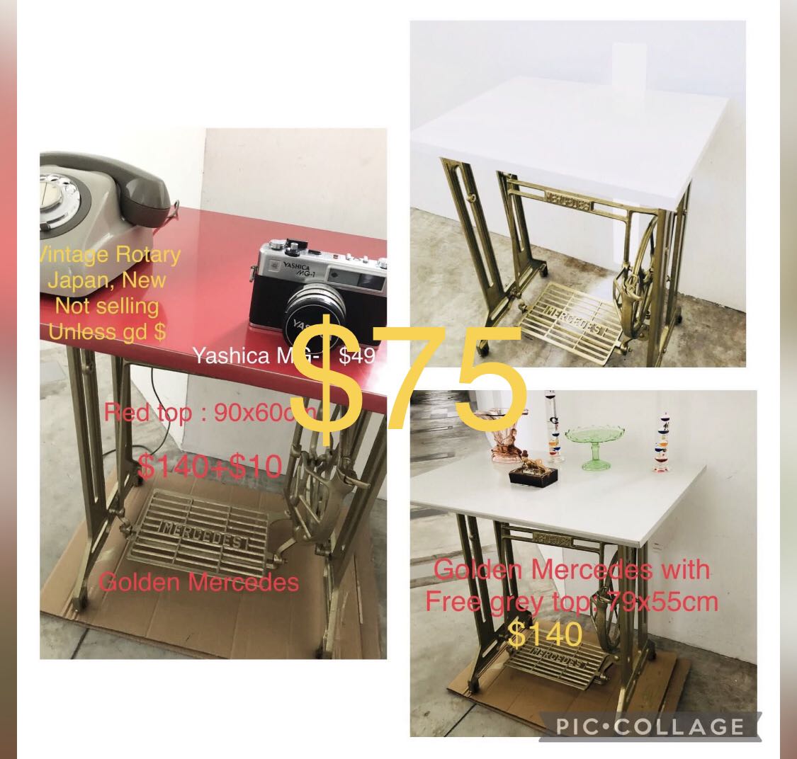 Mercedes. sewing machine. Vintage. Small. Side. Teak. Table. Retro ...