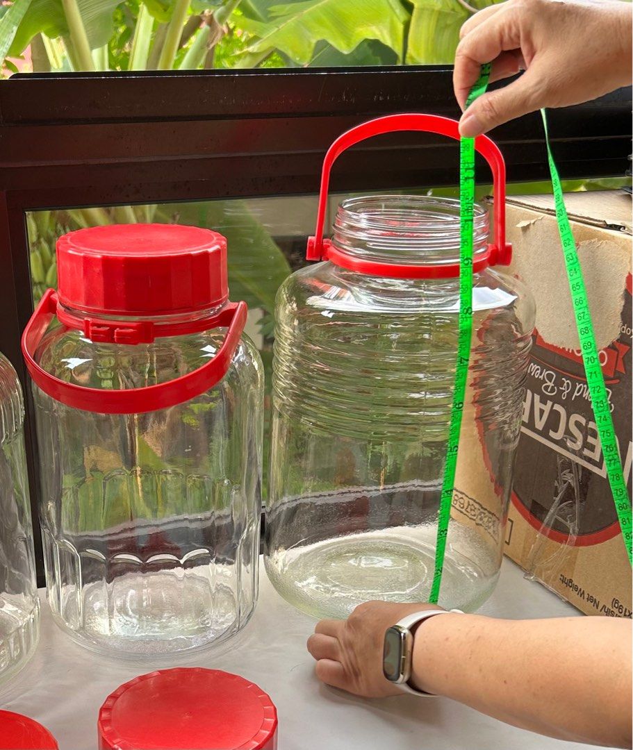 Heavy Duty Glass Jars with lid and handle, Furniture & Home Living ...