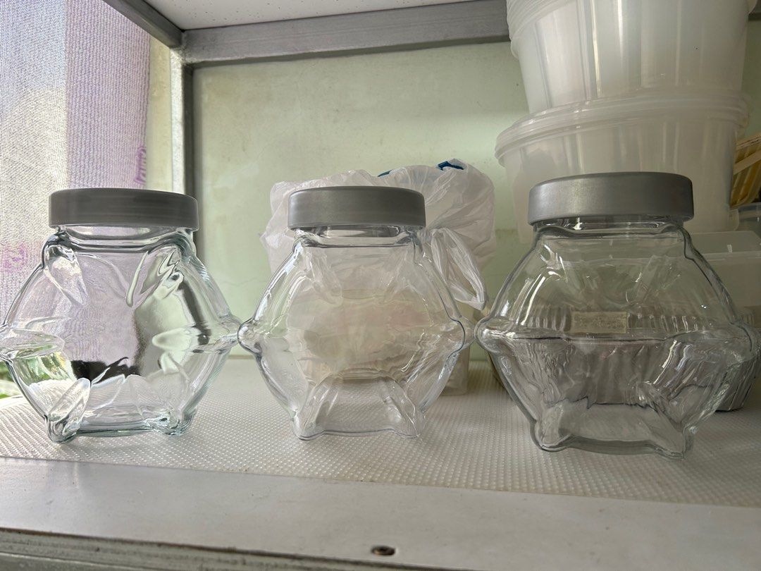Heavy Duty Glass Jars with lid and handle, Furniture & Home Living ...