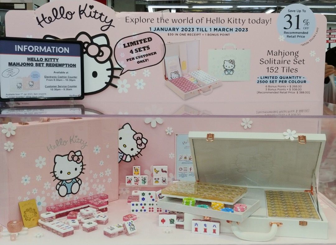 Hello Kitty Mahjong Solitaire Set - 152 Tiles, Hobbies & Toys, Toys ...