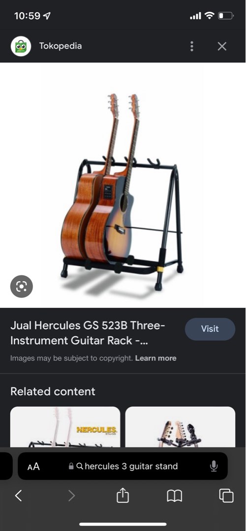 Hercules GS 523B Three Guitar Stand + 1, Hobbies & Toys, Music & Media ...