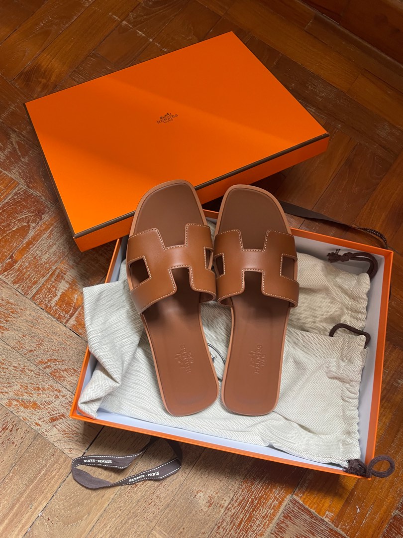 Hermes Oran Slipper Size 37 Brand New, Women's Fashion, Footwear, Flats ...