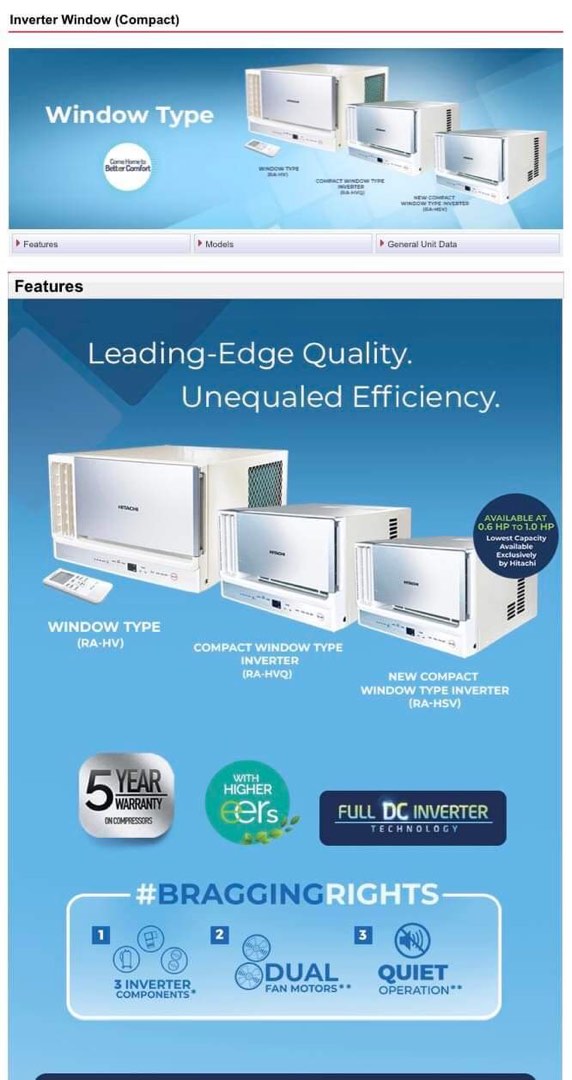 HITACHI WINDOW TYPE INVERTER AIRCON, TV & Home Appliances, Air ...
