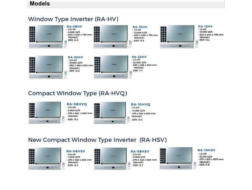 HITACHI WINDOW TYPE INVERTER AIRCON, TV & Home Appliances, Air ...