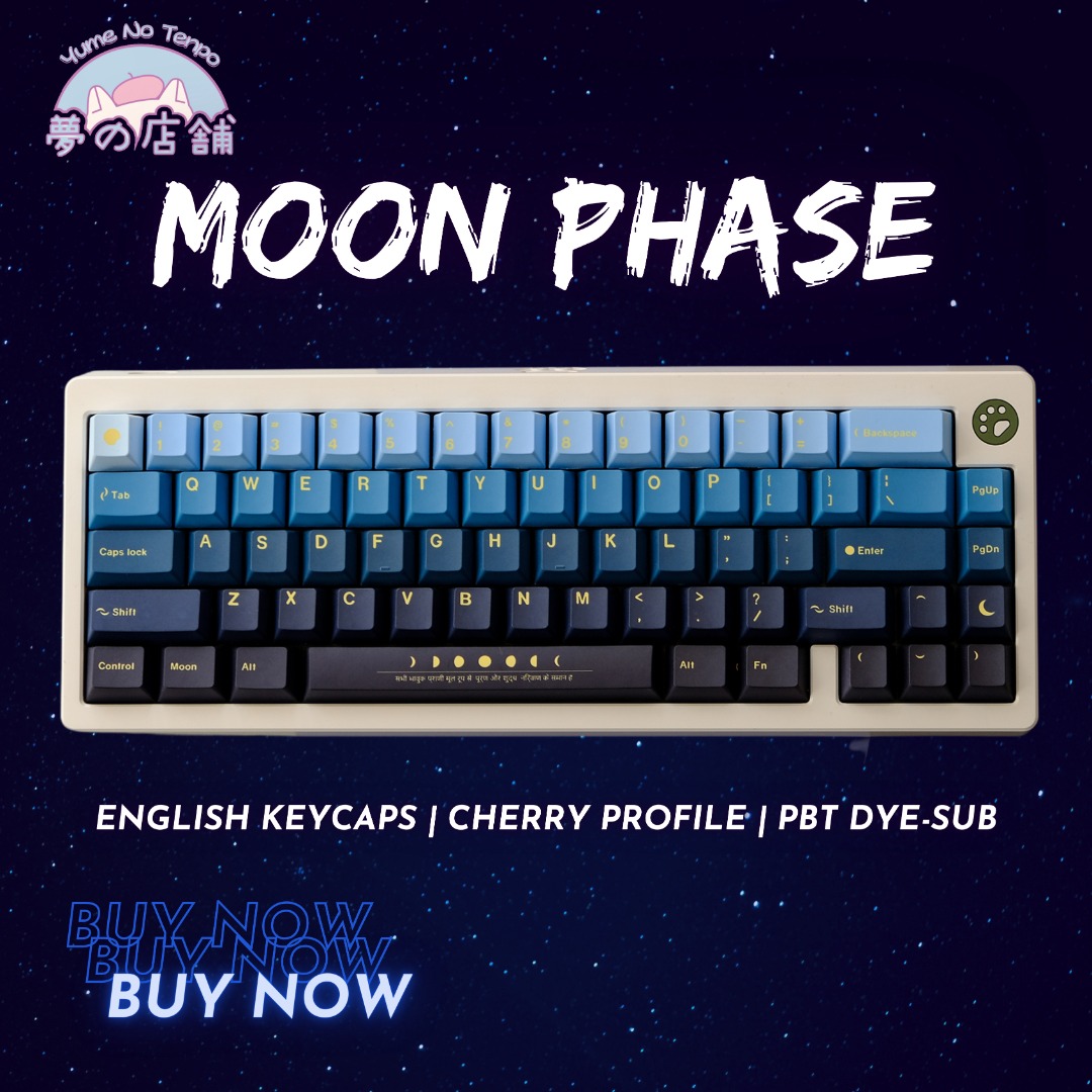 [IN STOCK] Moon Phase Keycaps | English Keycaps | Cherry Profile | PBT ...