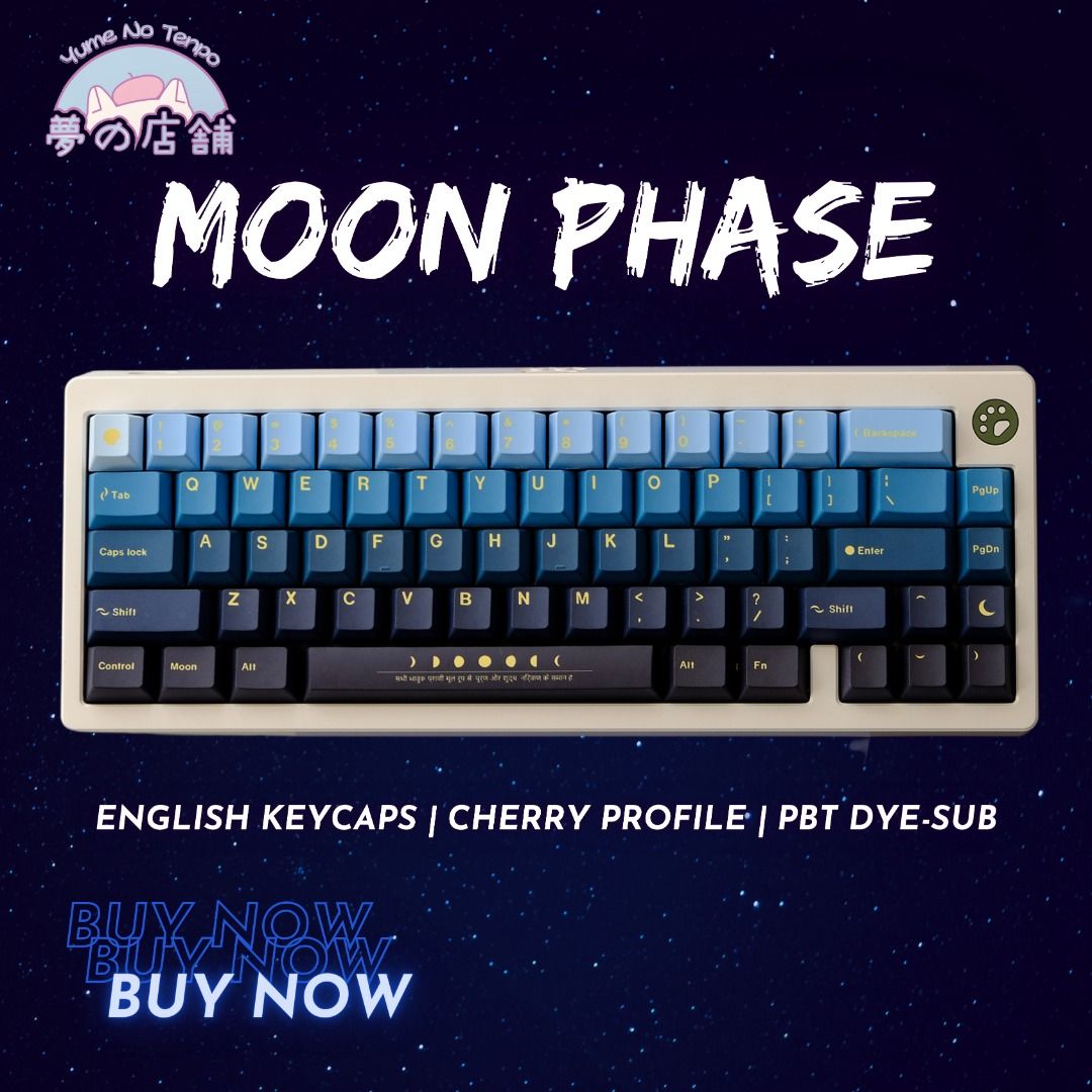 [IN STOCK] Moon Phase Keycaps | English Keycaps | Cherry Profile | PBT ...