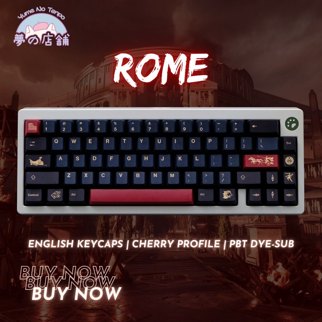 [IN STOCK] Rome Keycaps | English Keycaps | Cherry Profile | PBT Dye ...