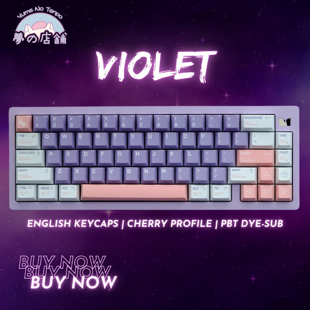 [IN STOCK] Violet Keycaps | English Keycaps | Cherry Profile | PBT Dye ...