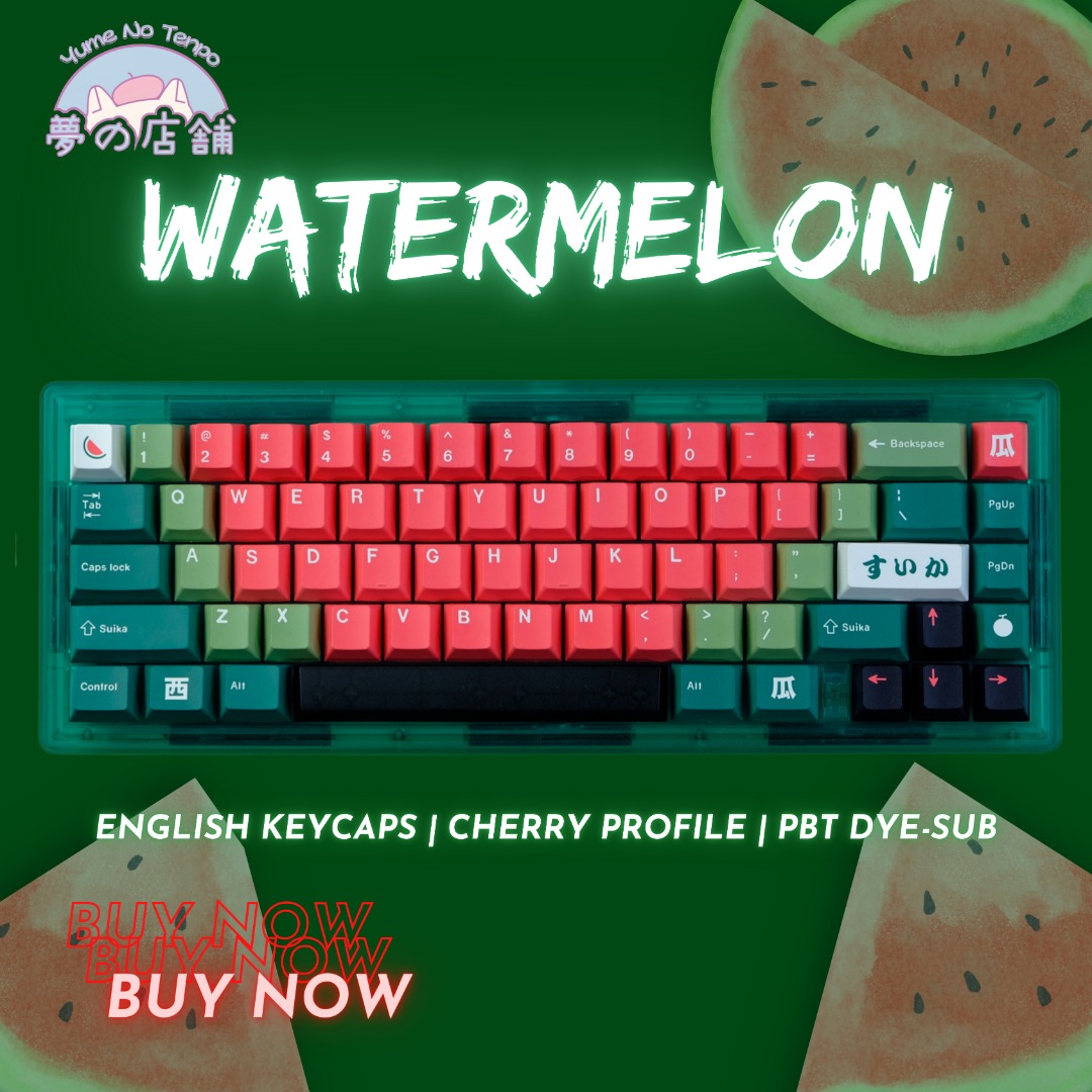 [IN STOCK] Watermelon Keycaps | English Keycaps | Cherry Profile | PBT ...
