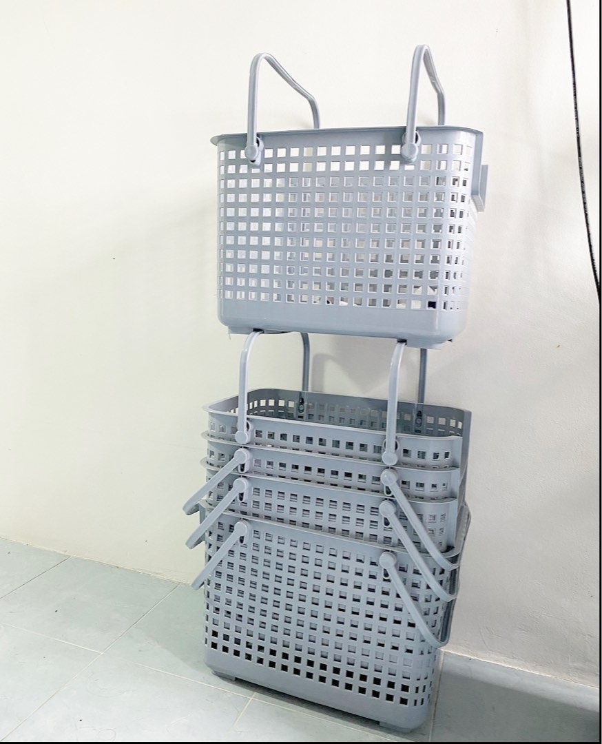 Korea Stackable Laundry Basket, Furniture & Home Living, Home ...