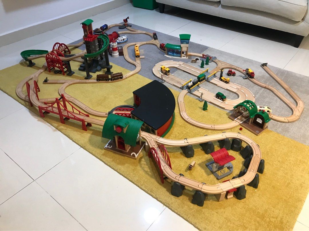 Large brio wooden train set worth over $1,000 when new, Hobbies & Toys ...