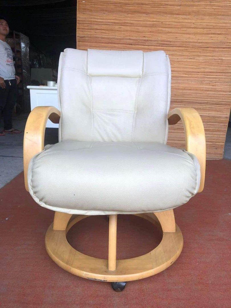 Leather swivel armchairs 4 pieces set set 23L x 22W x 18H seat height ...