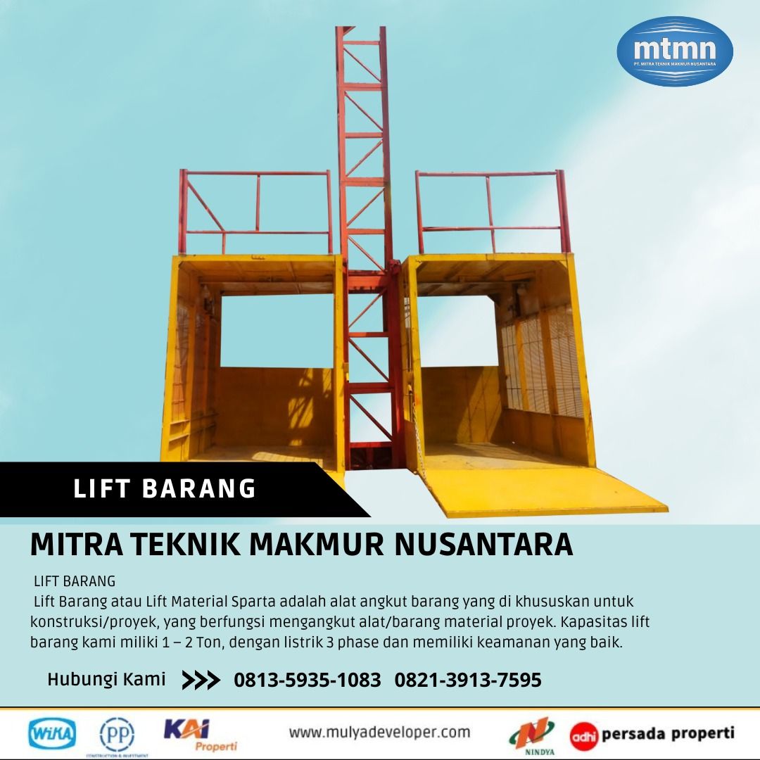 LIFT BARANG 1-2 TON/Kota Jakarta Selatan/Sewa Lift Alimak/081359351083 ...