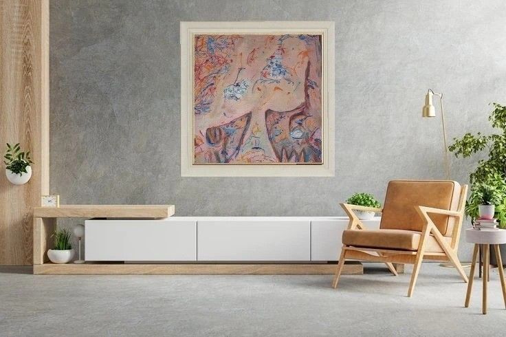 Lukisan Abstract *Sweet Angel* Acrylics on Canvas 80cm x 80cm 2022.12. ...