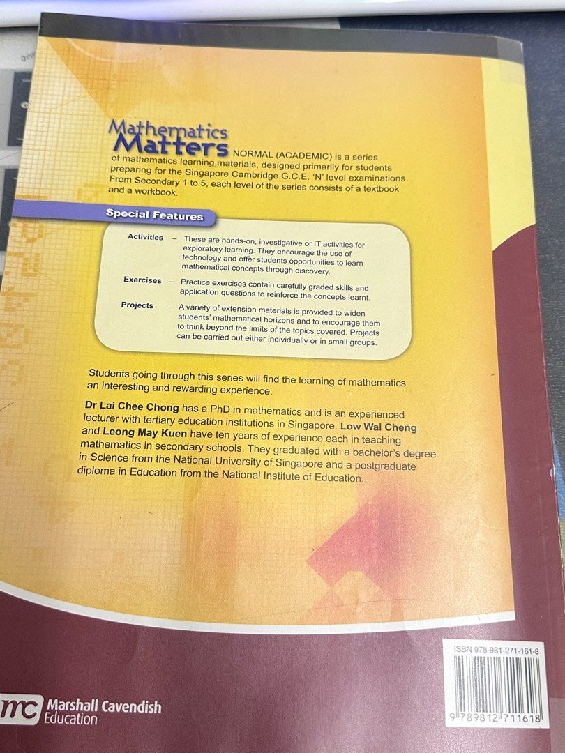 Marshall Workbook Secondary 3 Mathematics Matters, Hobbies & Toys ...