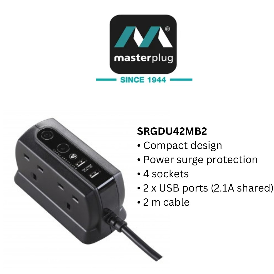 Master Plug compact size power surge protection extension socket ...