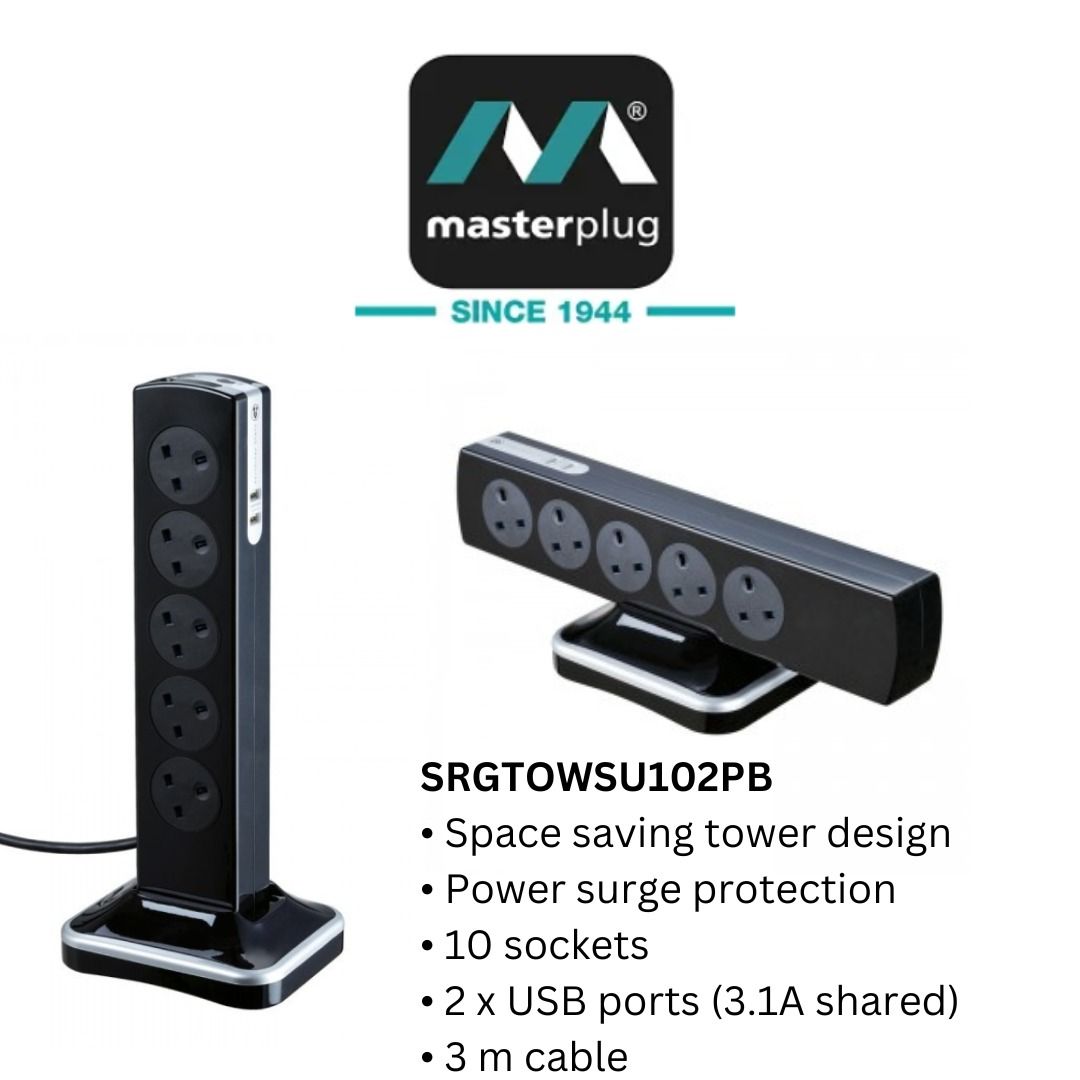 Master Plug compact size power surge protection extension socket ...