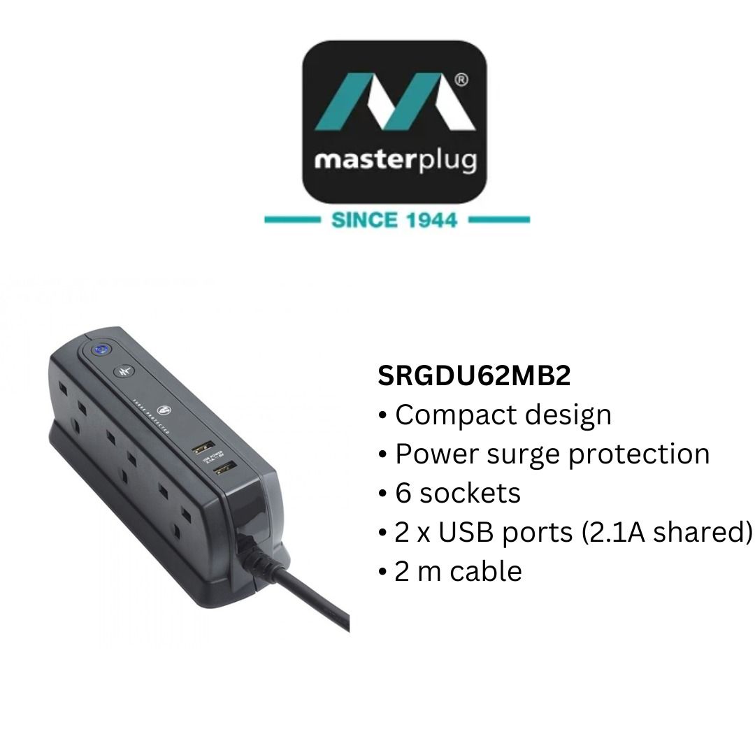 Master Plug compact size power surge protection extension socket ...
