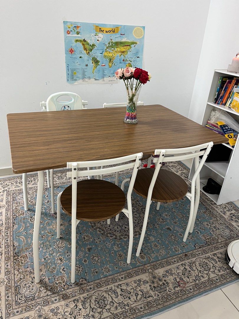 meja makan 4 kerusi, Furniture & Home Living, Furniture, Tables & Sets ...