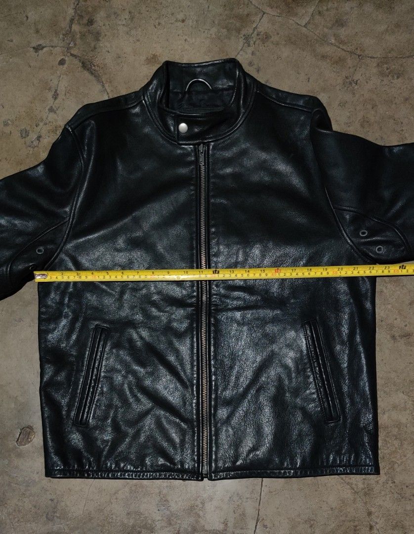 MEN'S STRUCTURE BLACK CAFE RACER GENUINE LEATHER JACKET, Men's Fashion ...