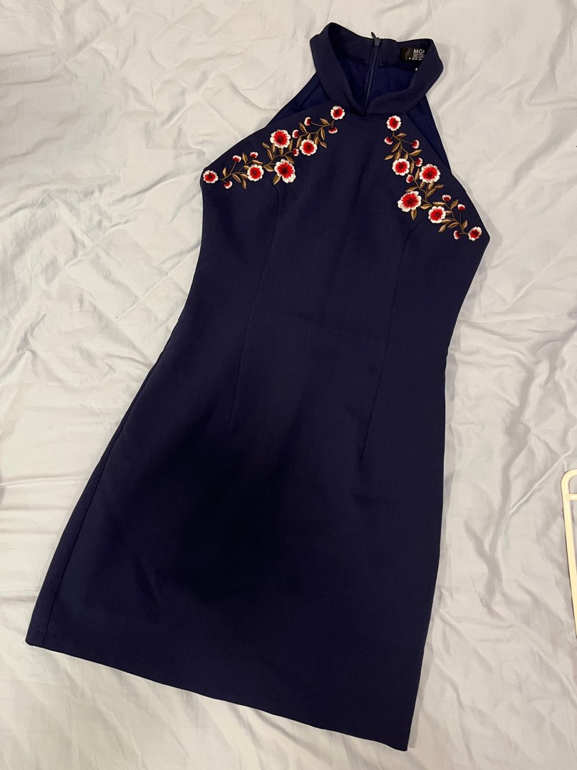 MGP LABEL Cheong Sam Navy Blue, Women's Fashion, Dresses & Sets ...