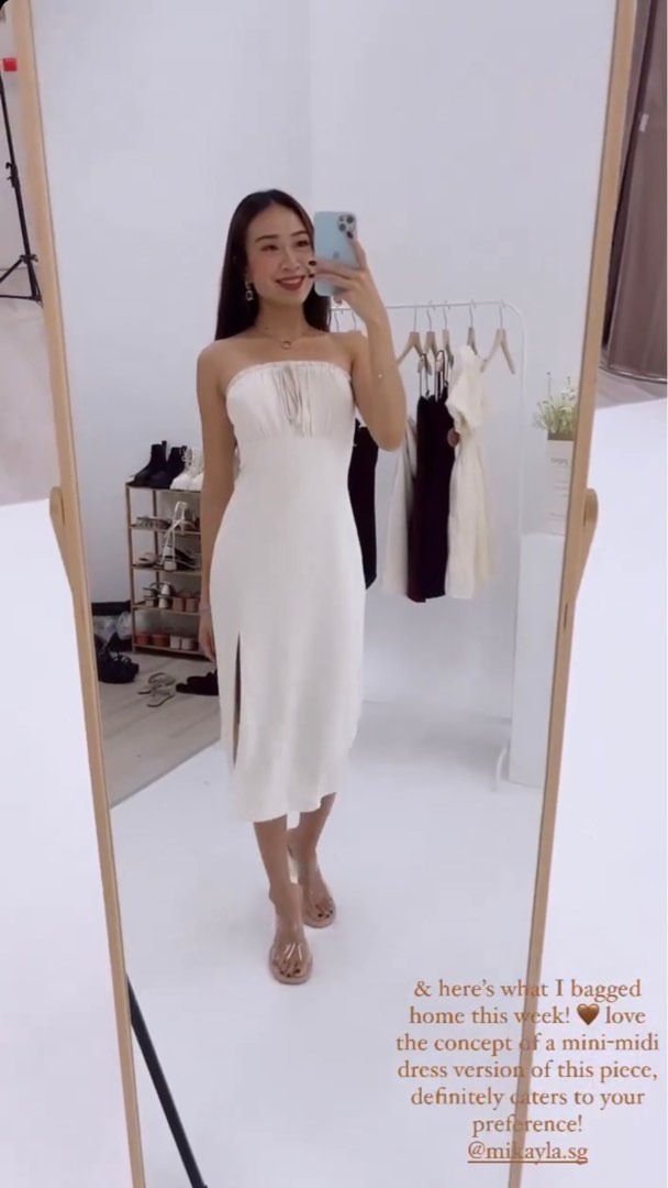 Mikayla RAYLENE RUFFLE TUBE MIDI DRESS IN CREAM, Women's Fashion, Dresses & Sets, Dresses on ...