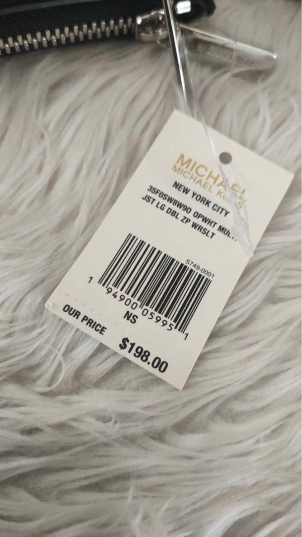 MK New York City Large Double Zip Wristlet Optic White Multi, Women's Fashion, Bags & Wallets ...