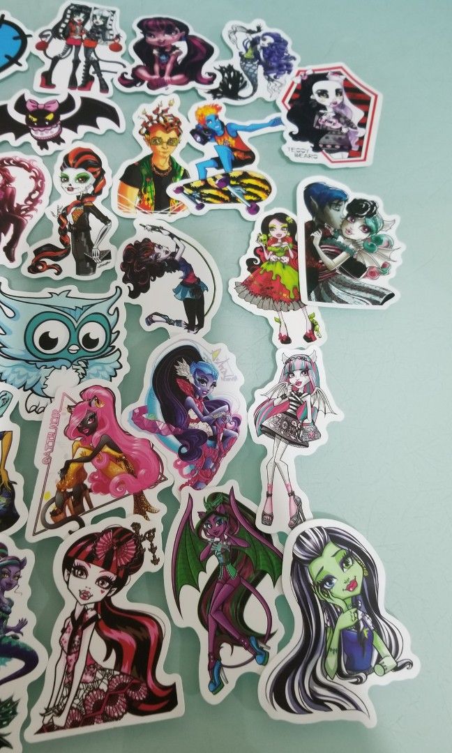 MONSTER HIGH THEME 50 WATERPROOF STICKERS #2, 興趣及遊戲, 手作＆自家設計, 文具 ...